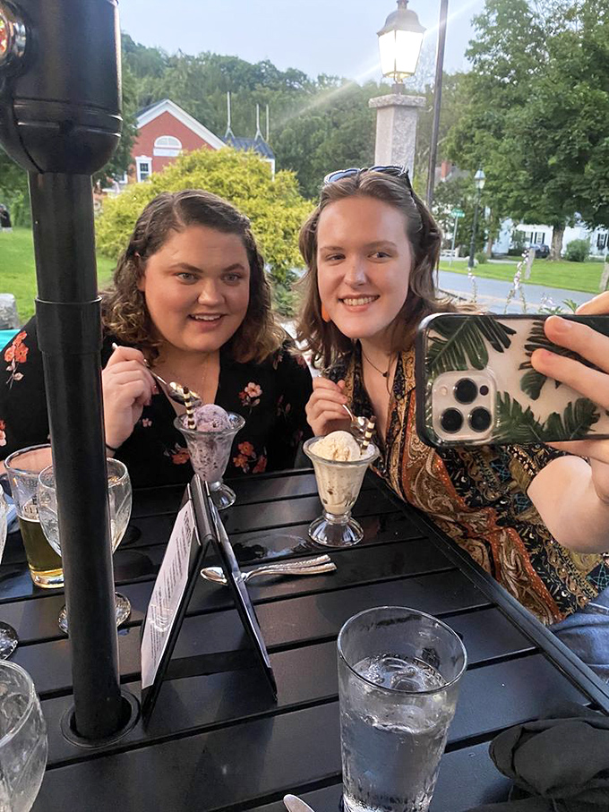 Ice cream sundaes on the outdoor patio offer the perfect summer evening finale, with Grafton's picturesque village providing the backdrop for sweet memories.