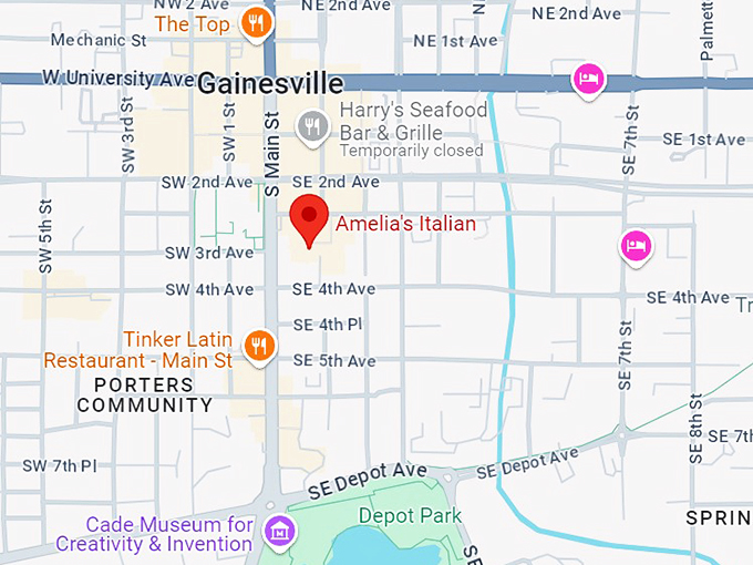 amelia's italian cuisine 10 map