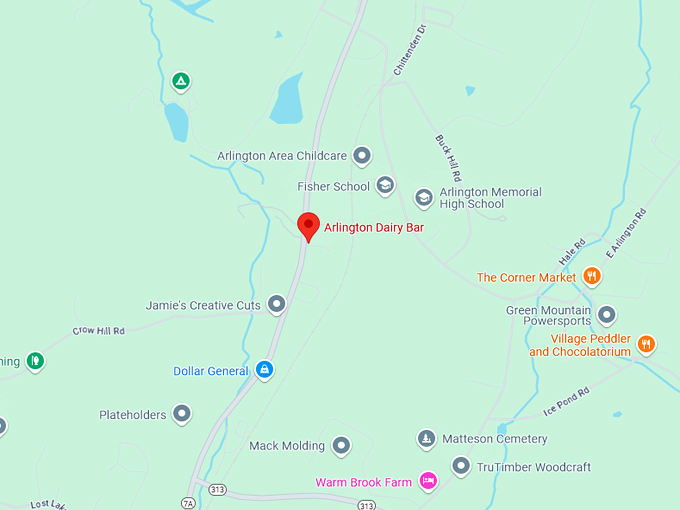 arlington dairy bar 10 map