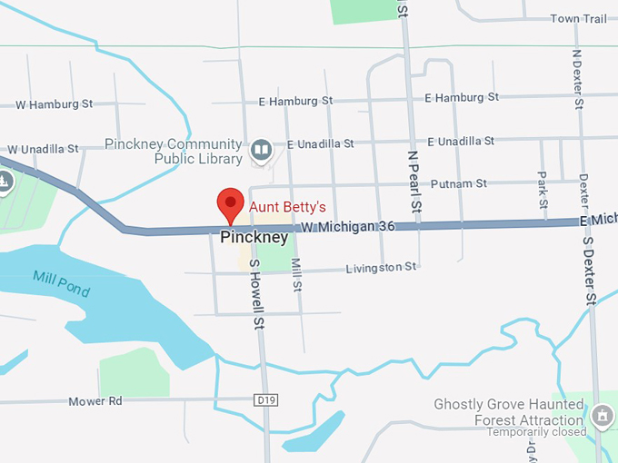 aunt betty's restaurant 10 map