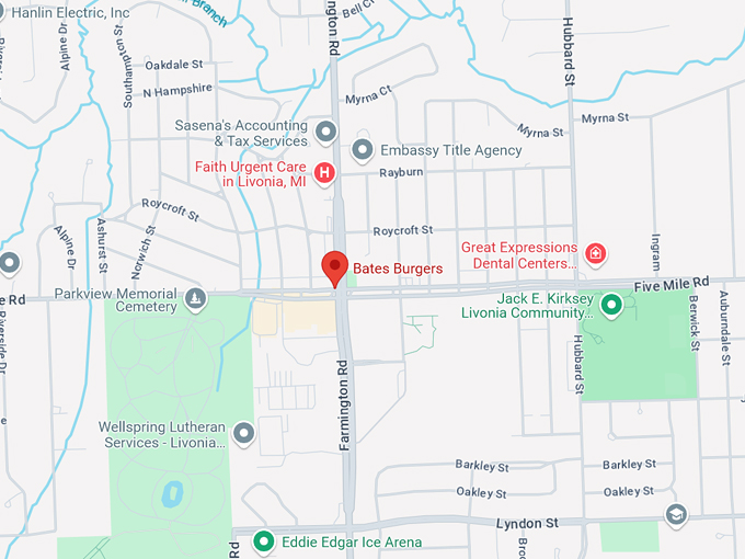 bates burgers 10 map