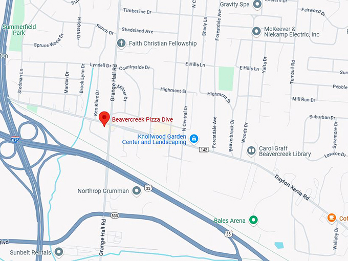 beavercreek pizza dive 10 map