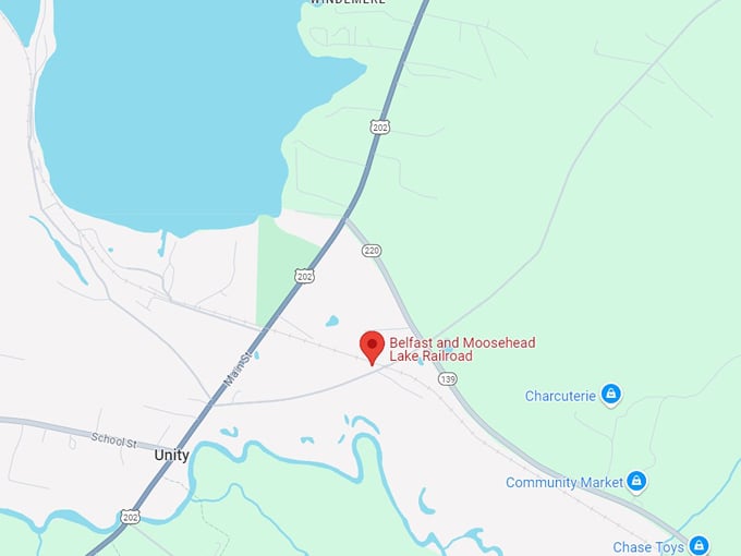 belfast and moosehead lake railroad map