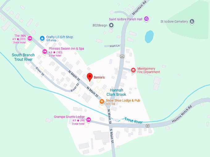 bernie's restaurant 10 map