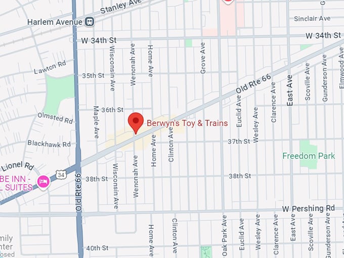berwyn's toy & trains 10 map