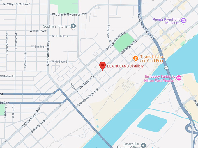 black band distillery 10 map