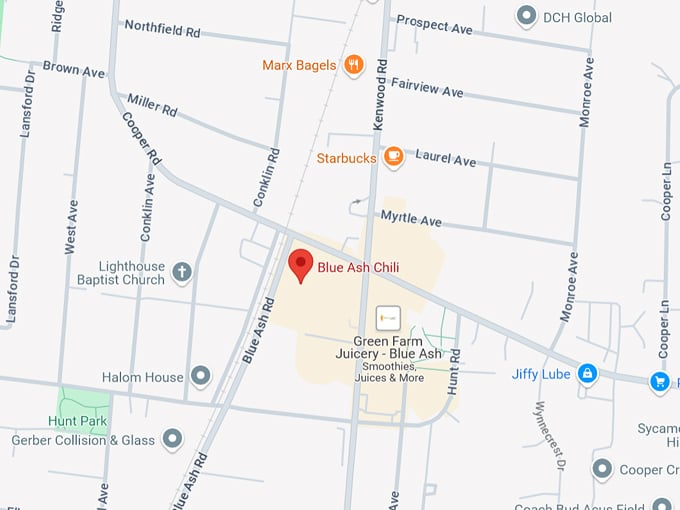 blue ash chili 10 map