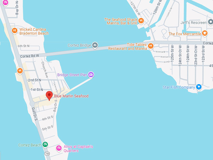 blue marlin seafood restaurant 10 map