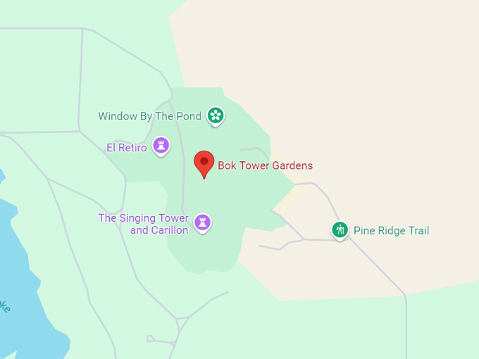 bok tower gardens in florida 10 map