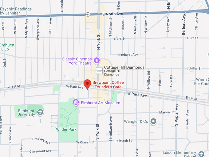 brewpoint coffee founder's cafe 10 map