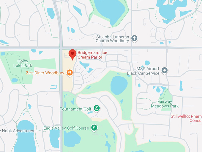 bridgeman's ice cream parlor 10 map