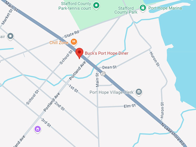 buck's port hope diner 10 map