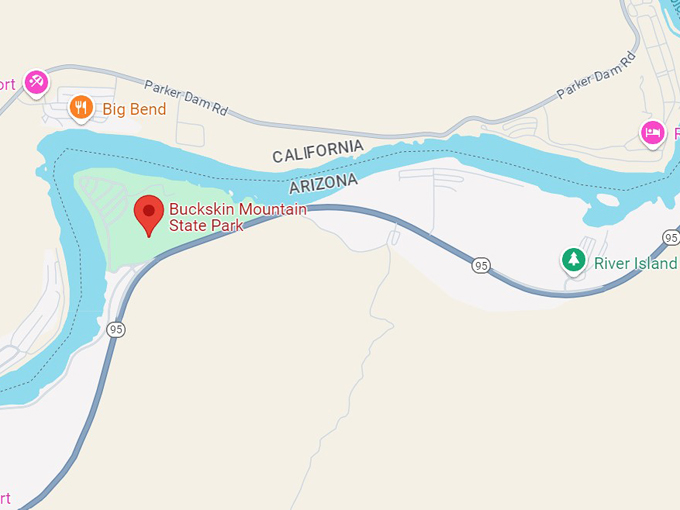 buckskin mountain state park parker, az 10 map