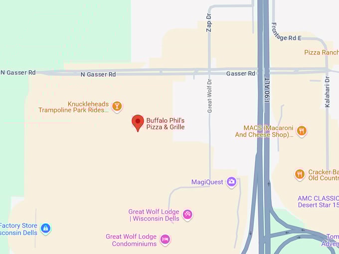 buffalo phil's pizza & grille 10 map