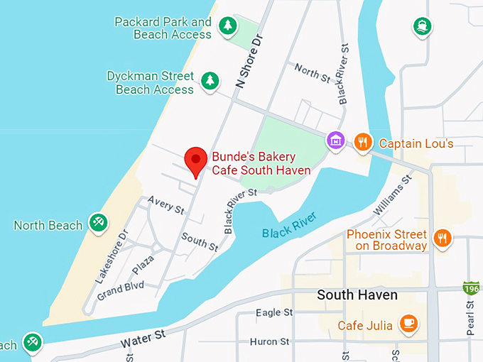 bunde's bakery cafe 10 map