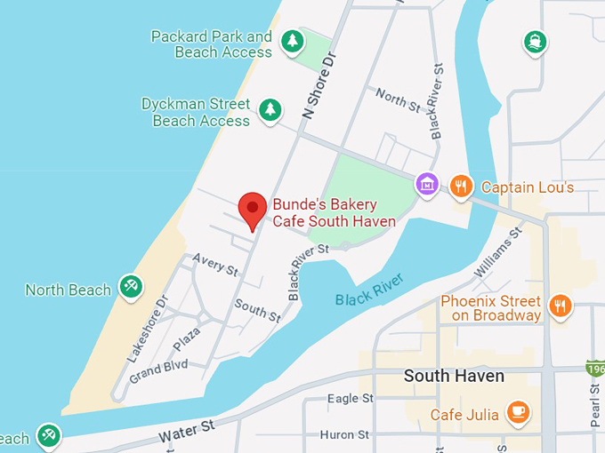 bunde's bakery cafe 10 map