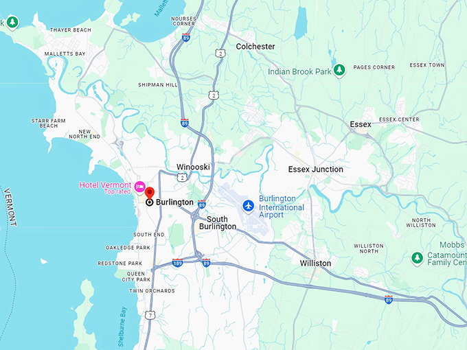 burlington, vermont 10 map