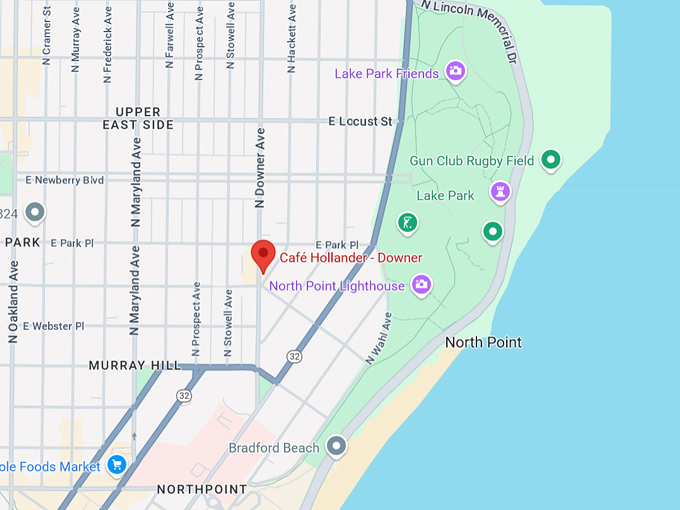 caf&eacute; hollander downer 10 map