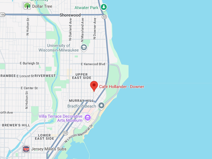 caf&eacute; hollander downer 10 map