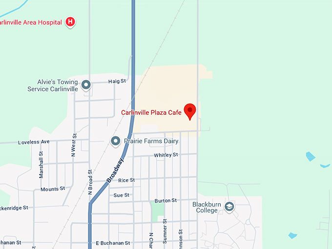 carlinville plaza cafe 10 map