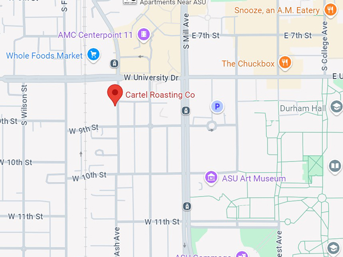 cartel roasting co. tempe, az 10 map