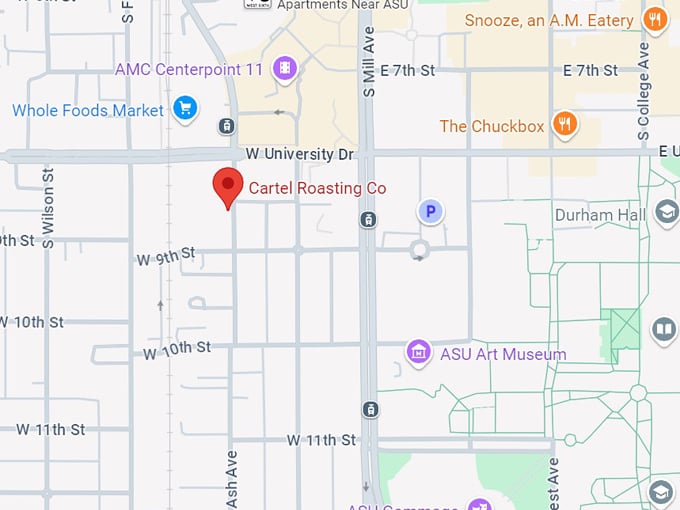 cartel roasting co. tempe, az 10 map