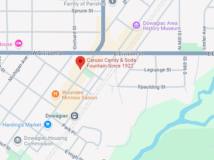 caruso candy & soda fountain since 1922 10 map