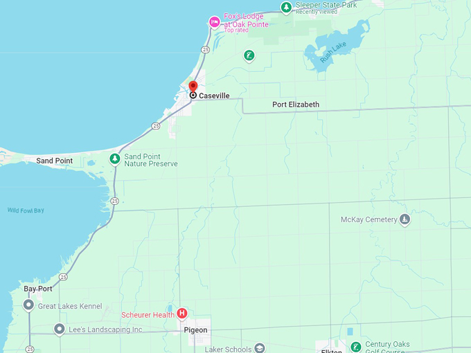 caseville, mi 10 map