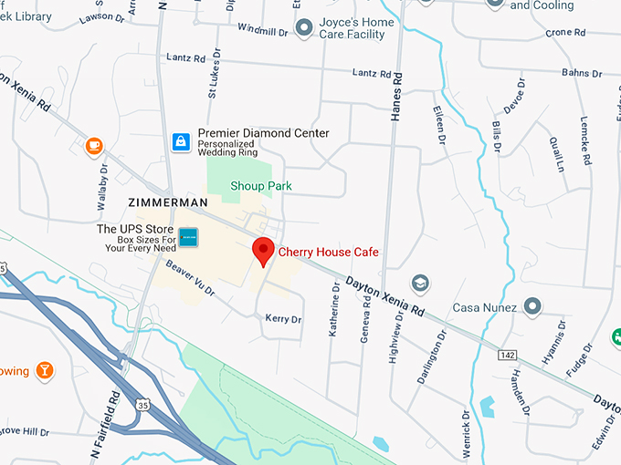 cherry house cafe beavercreek township, oh 10 map