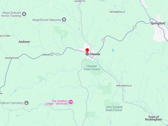 chester, vermont 10 map