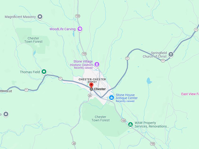 chester, vermont 10 map