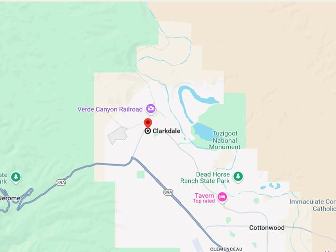 clarkdale, arizona 10 map
