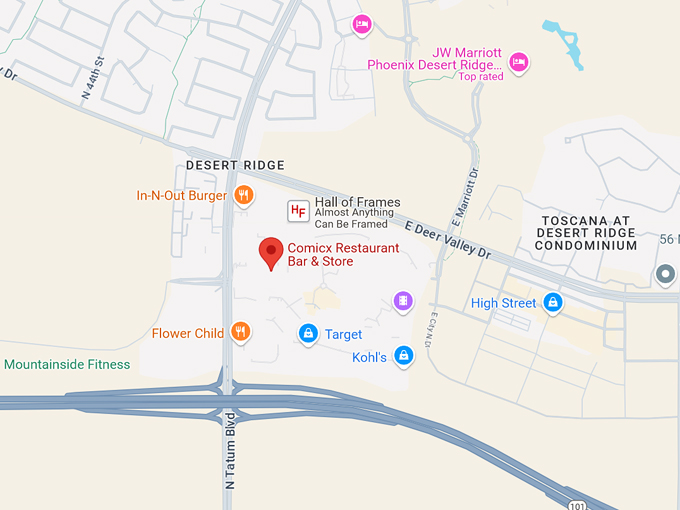 comicx restaurant bar & store 10 map