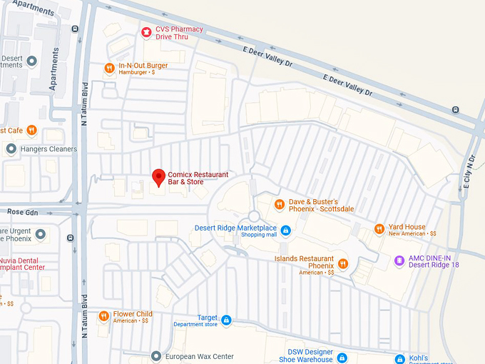 comicx restaurant bar & store 10 map