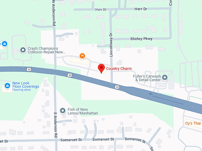 country charm restaurant 10 map