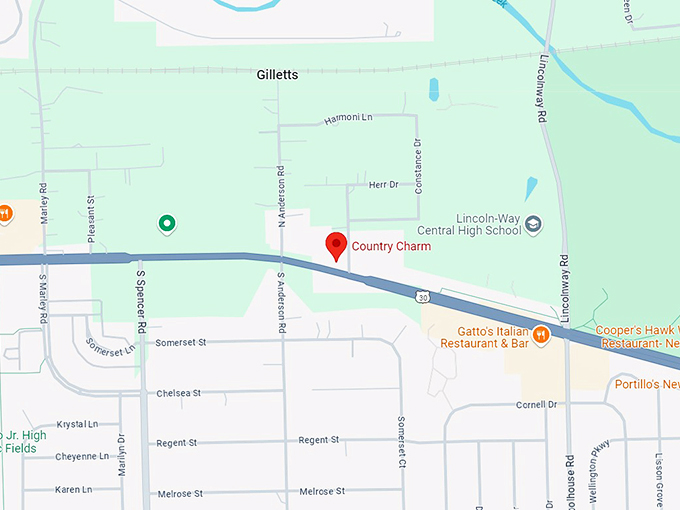 country charm restaurant 10 map