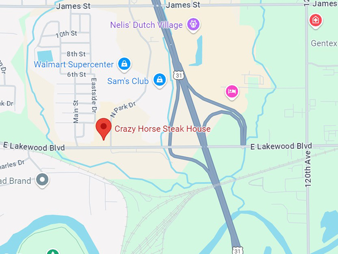 crazy horse steak house 10 map