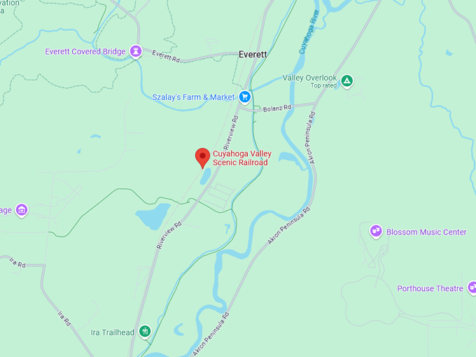 cuyahoga valley scenic railroad 10 map