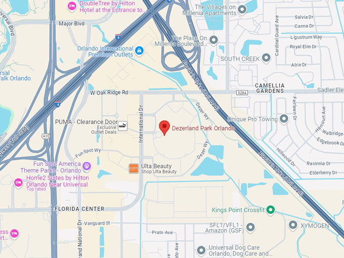 dezerland park orlando 10 map