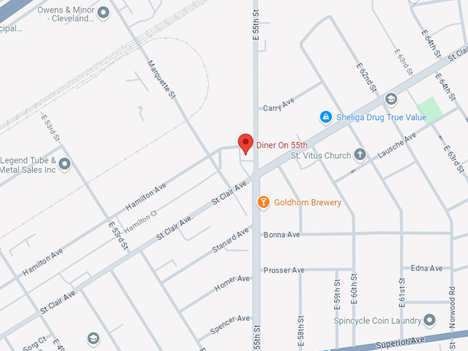 diner on 55th 10 map