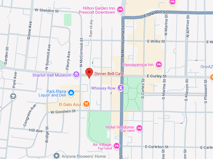 dinner bell cafe 10 map