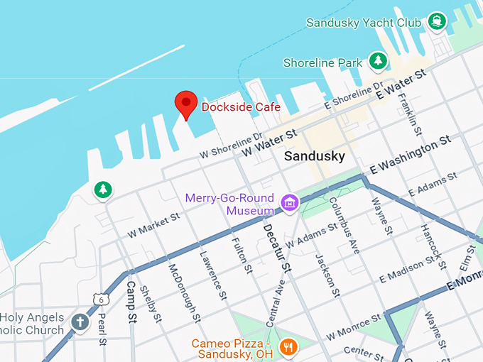 dockside cafe sandusky, oh 10 map