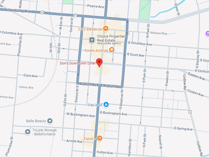don's downtown diner 10 map