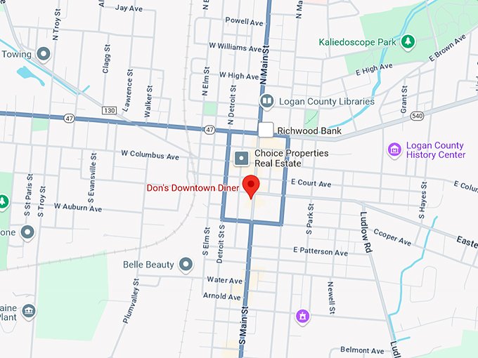 don's downtown diner bellefontaine, oh 10 map