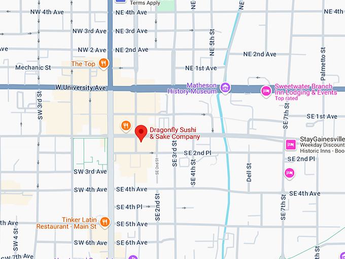 dragonfly sushi & sake company map