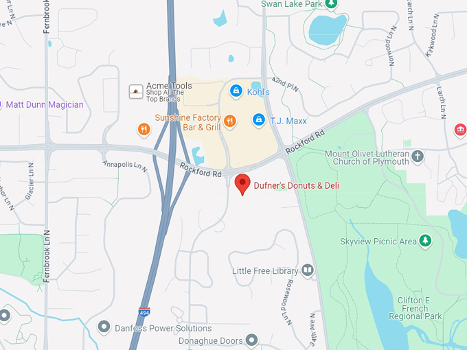 dufner's donuts & deli 10 map