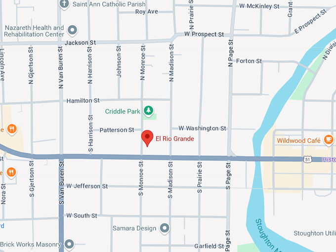 el rio grande stoughton, wi 10 map