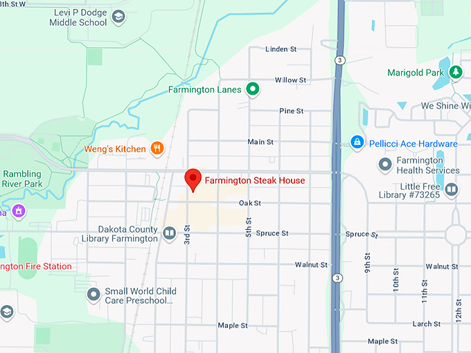 farmington steak house 10 map