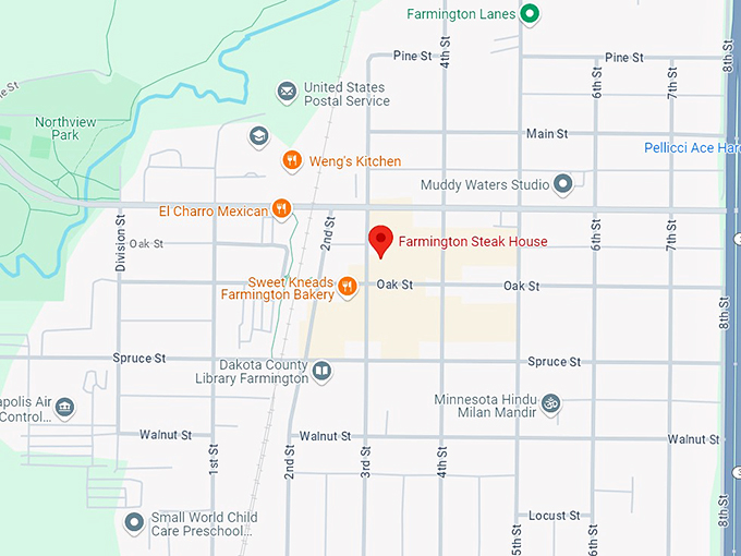 farmington steak house 10 map