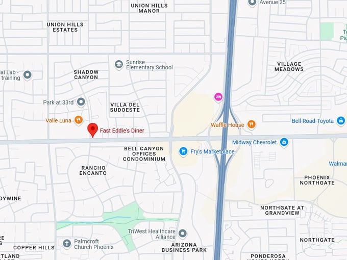 fast eddie's diner 10 map